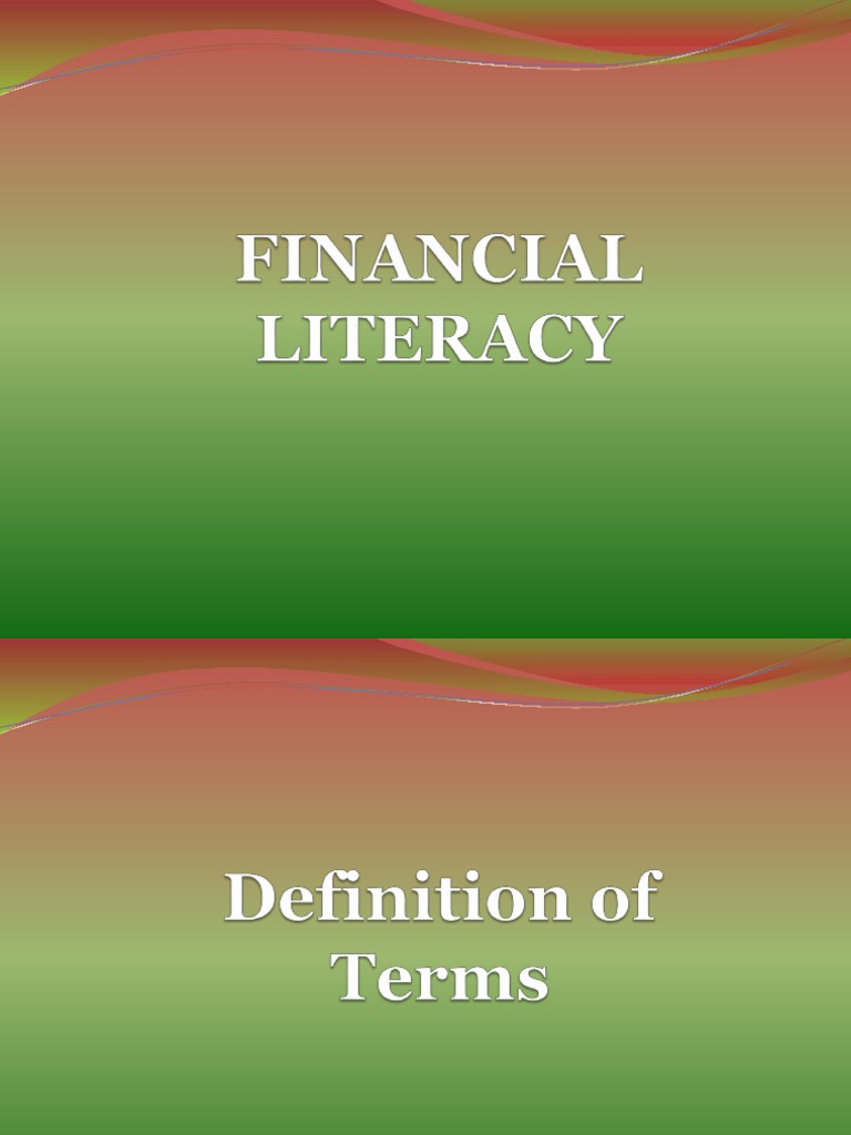 Financial Literacy | PDF | Loans | Debt