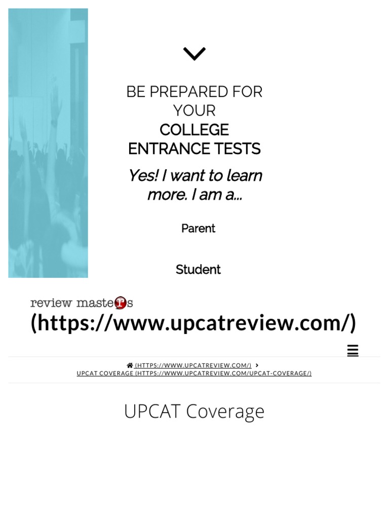 UPCAT Coverage: Be Prepared For Your College Entrance Tests | PDF ...
