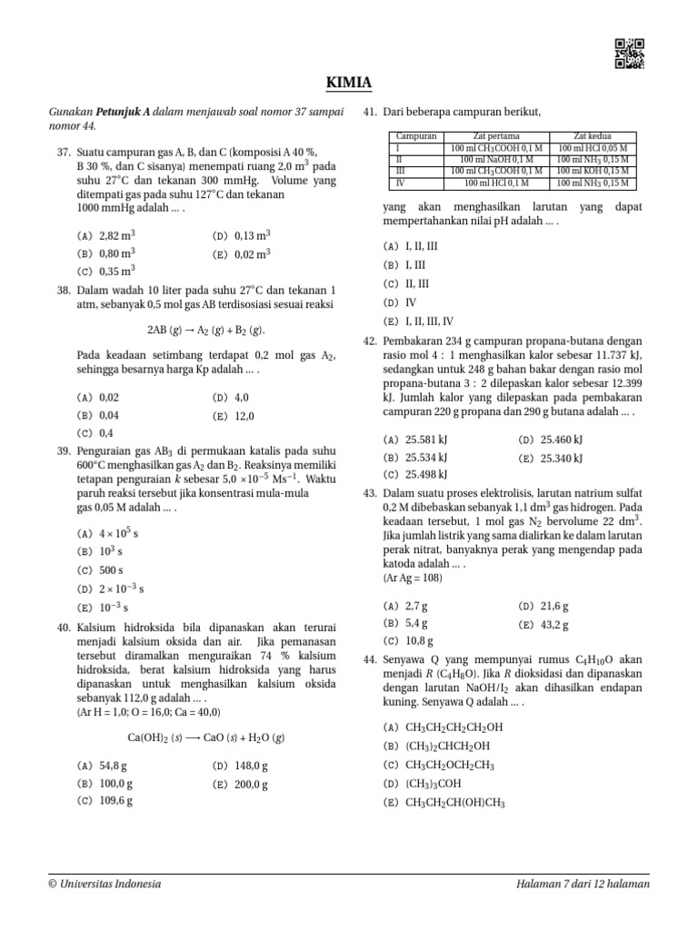 Kimia SIMAK UI 2014 - Bimbingan Alumni UI | PDF