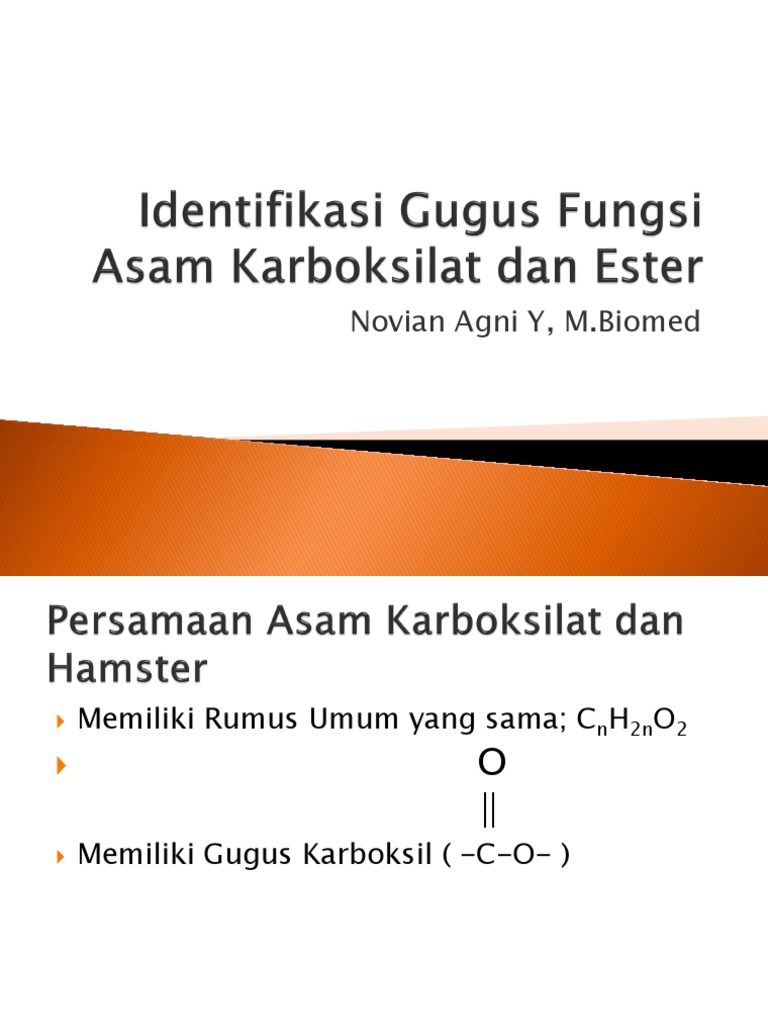 Identifikasi Gugus Fungsi Asam Karboksilat Dan Ester | PDF