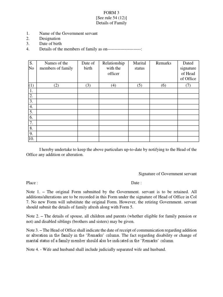 Form 3 | PDF | Husband | Family
