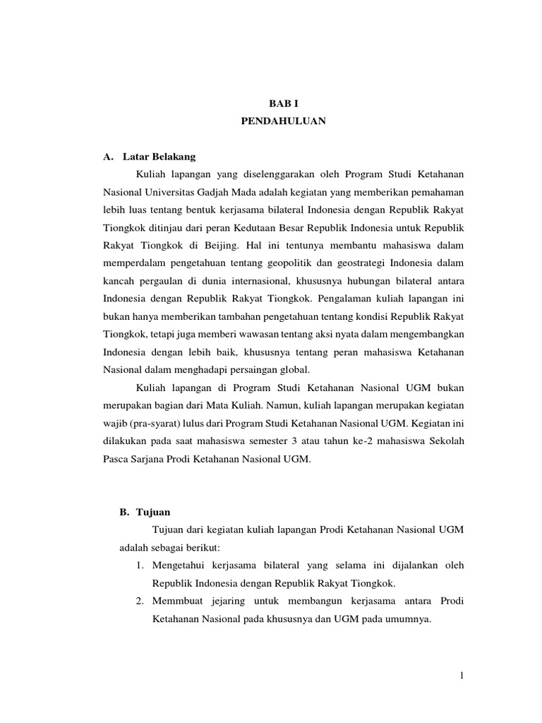 Contoh Laporan Kuliah Lapangan | PDF