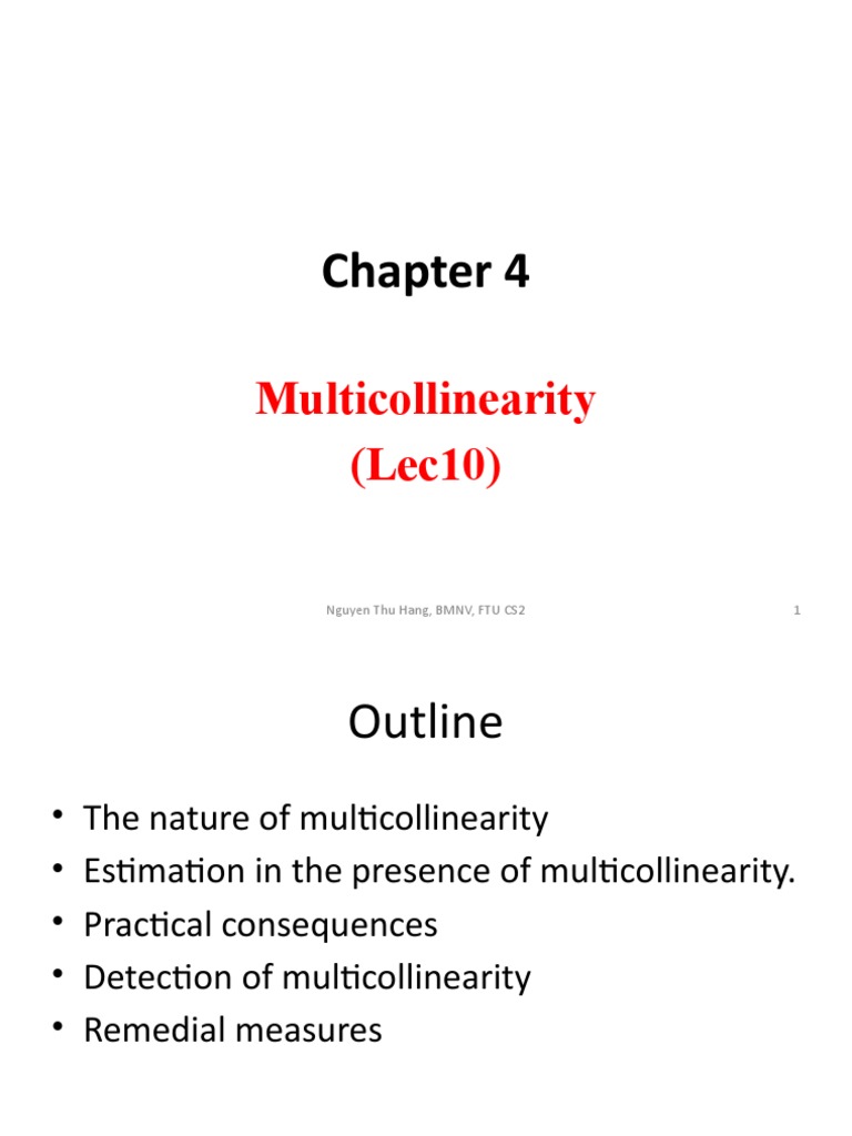 Understanding Multicollinearity in Regression | PDF | Multicollinearity ...