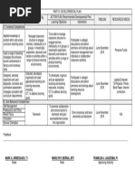 Strengths Developmental Needs ACTION PLAN (Recommended Developmental ...