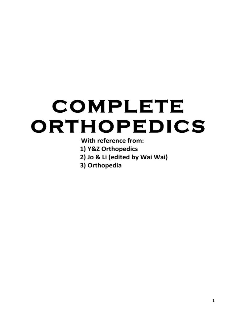 Complete Ortho PDF | PDF | Orthopedic Surgery | Knee