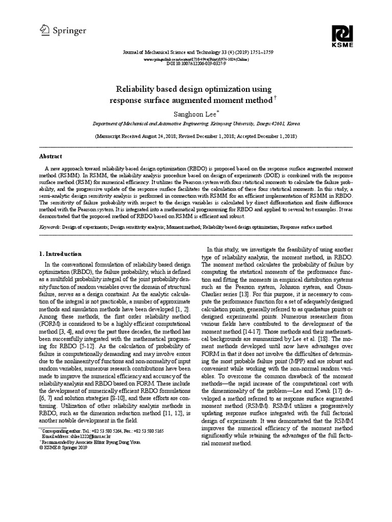 Lee 2019 | PDF | Reliability Engineering | Probability Density Function