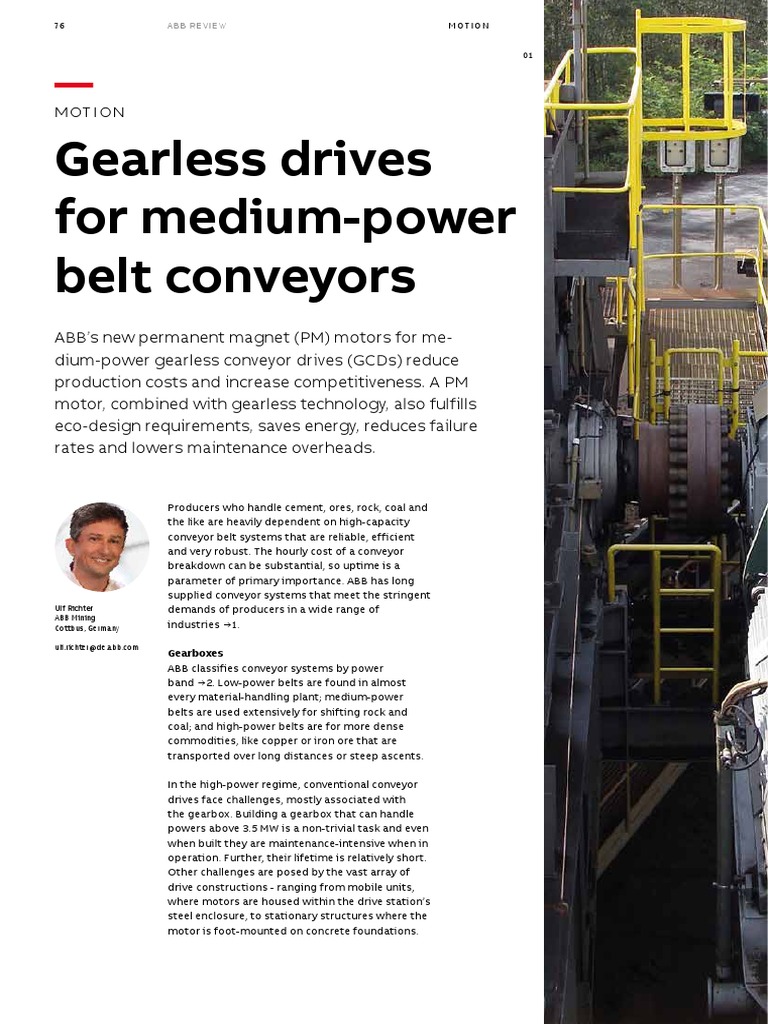 Gearless Drives For Medium-Power Belt Conveyors: Motion | PDF ...
