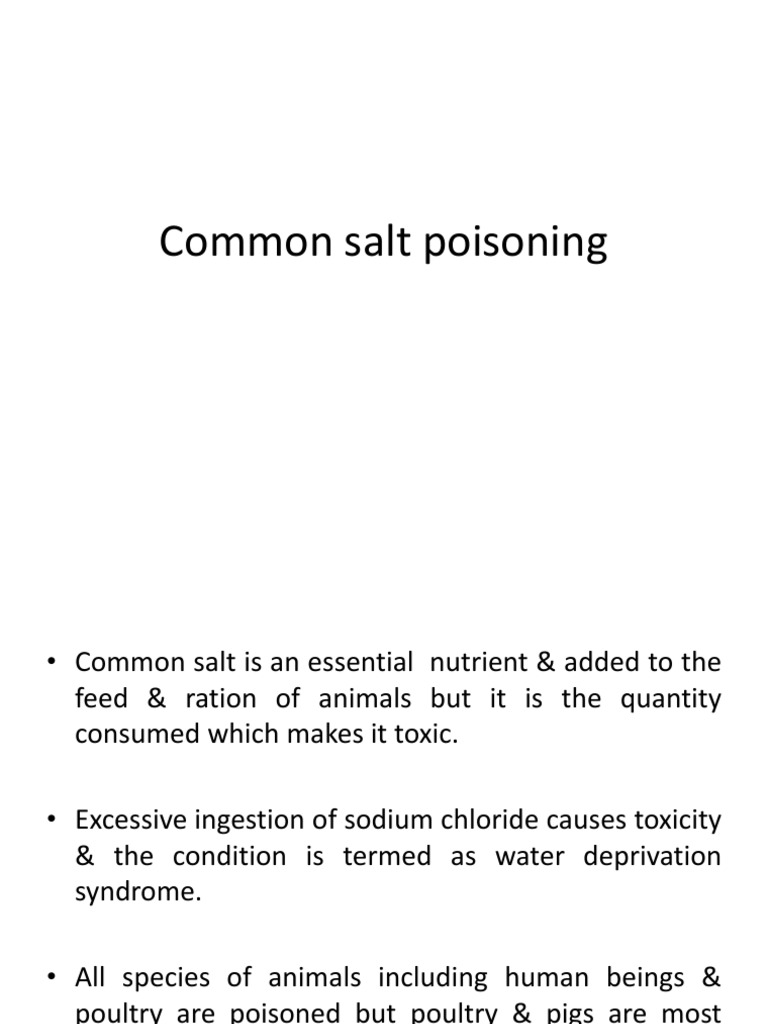 Common Salt Poisoning | PDF | Sodium Chloride | Coma