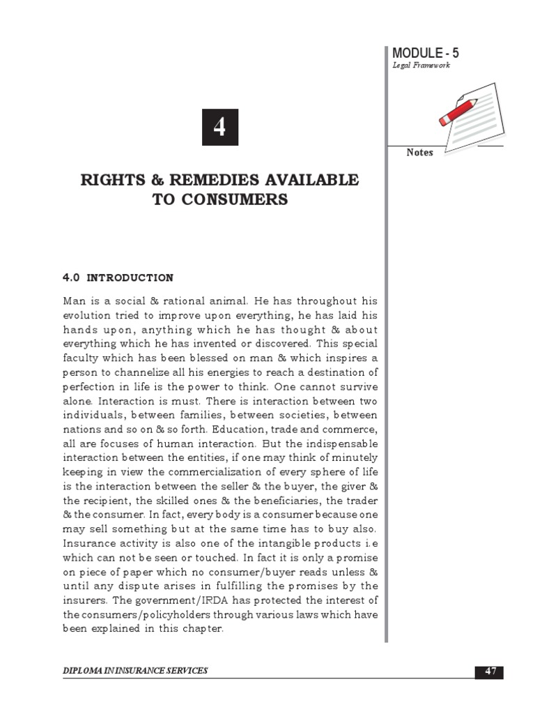 Rights & Remedies Available To Consumers: Module - 5 | PDF | Consumer ...