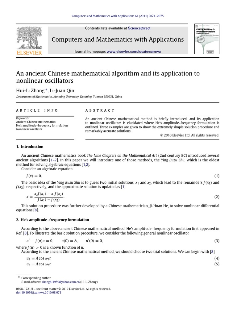 Computers and Mathematics With Applications | PDF | Nonlinear System ...
