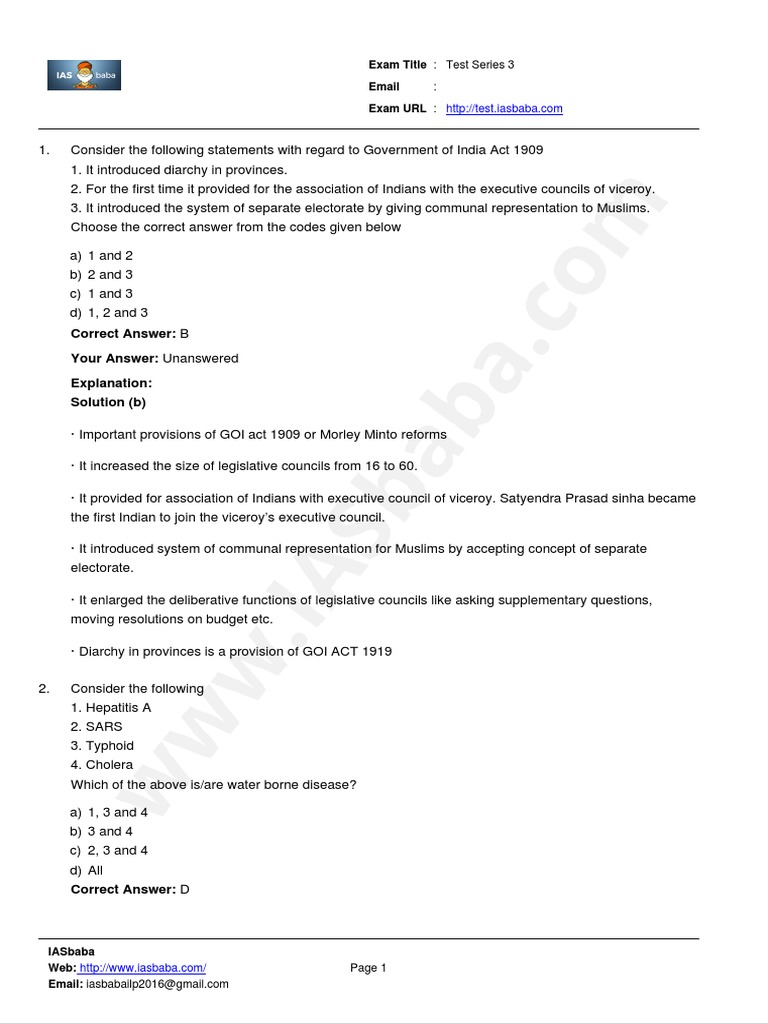 Test Series 3 Solutions | PDF | Reserve Bank Of India | Taxes