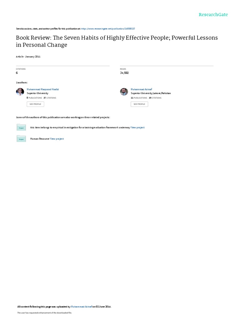 The Seven Habits of Highly Effective People Powerful Lessons in ...