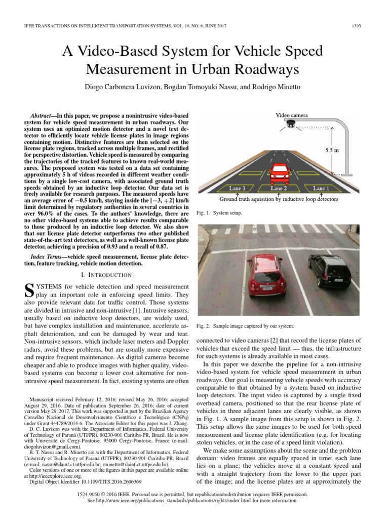 Journal Vehicle Speed Estimation Pdf Image Segmentation Teaching