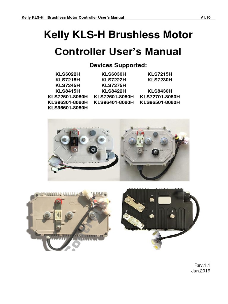Kelly KLS-H Brushless Motor Controller User's Manual: Devices Supported ...