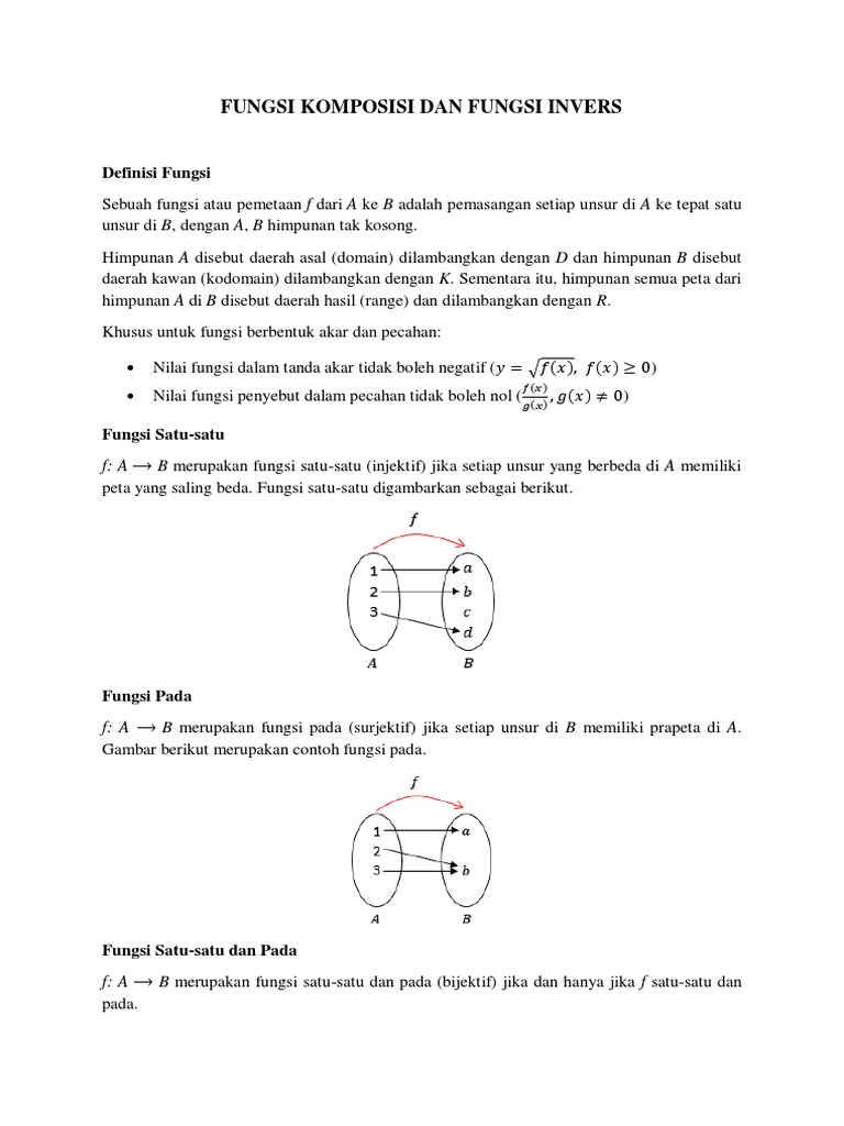 FUNGSI KOMPOSISI DAN FUNGSI INVERS | PDF