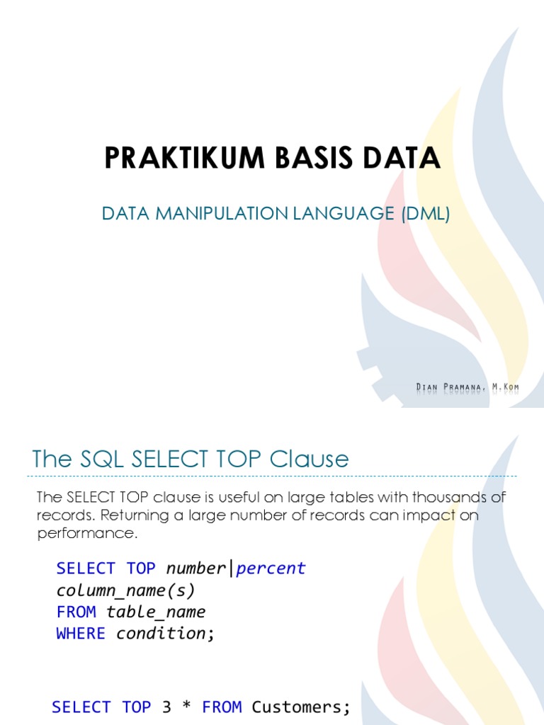 SQL DML Functions and Clauses for Data Manipulation | PDF