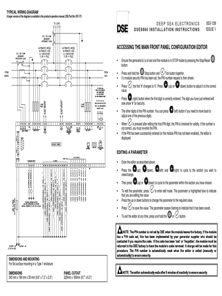 DSE8860 Installation Instructions | PDF | Mains Electricity | Personal ...