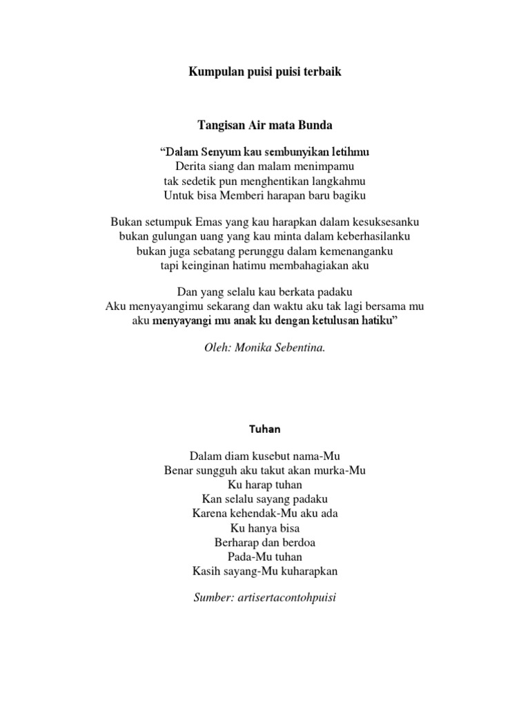 Puisi Puisi Terbaik Pdf