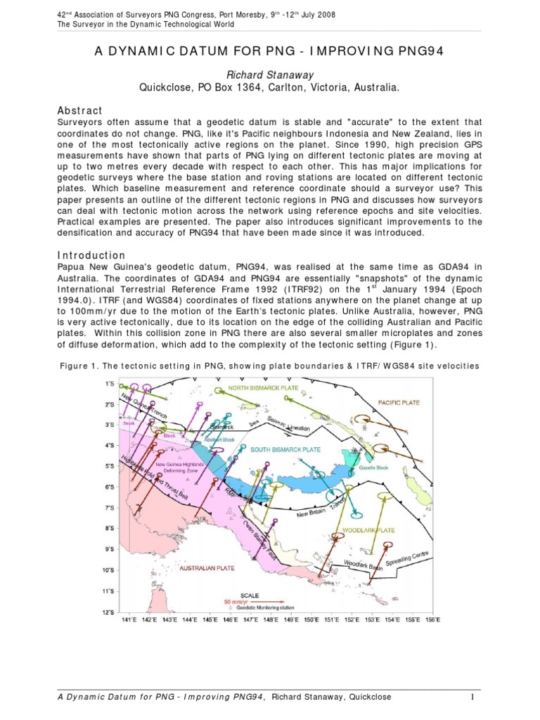 Enhancing PNG94 Geodetic Datum Accuracy | PDF | Geodesy | Surveying