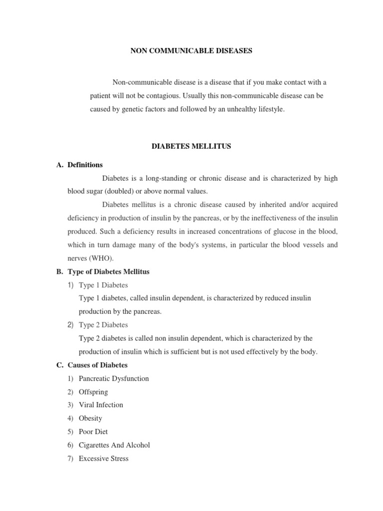 Understanding Non-Communicable Diseases | PDF