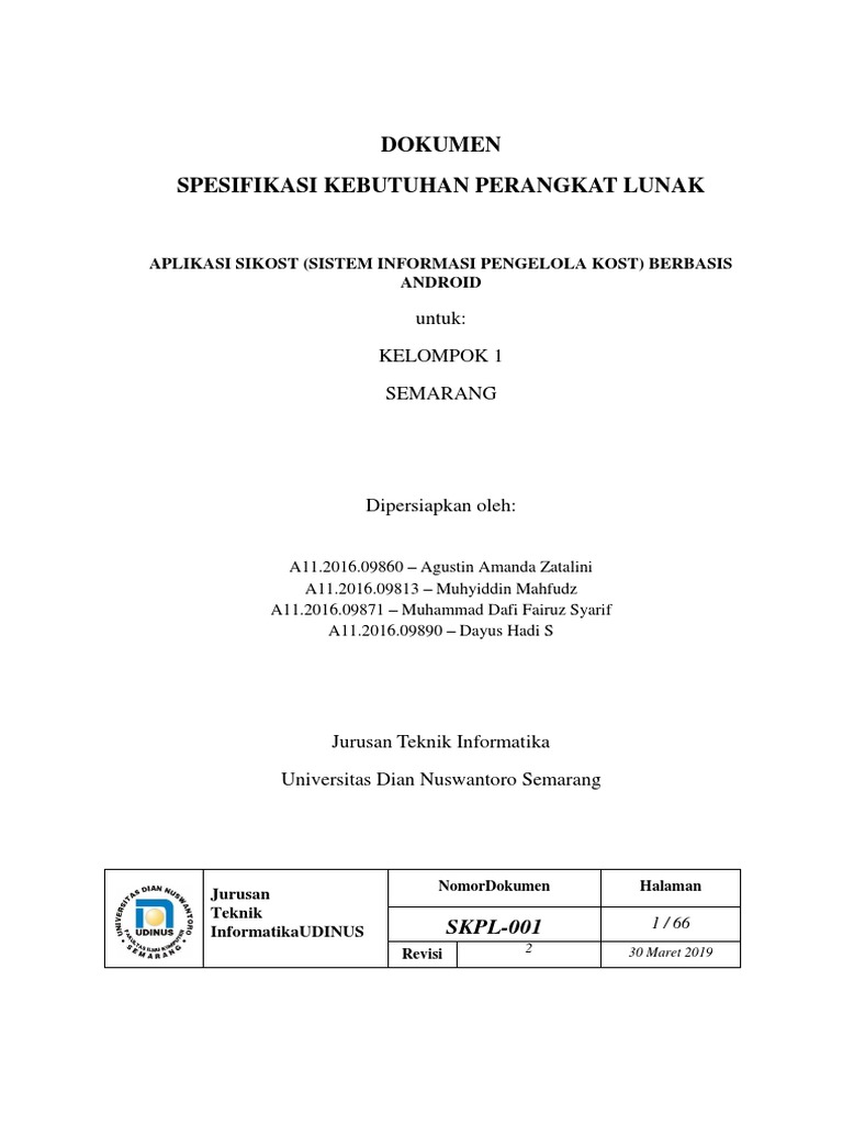 Template SKPL Udinus | PDF