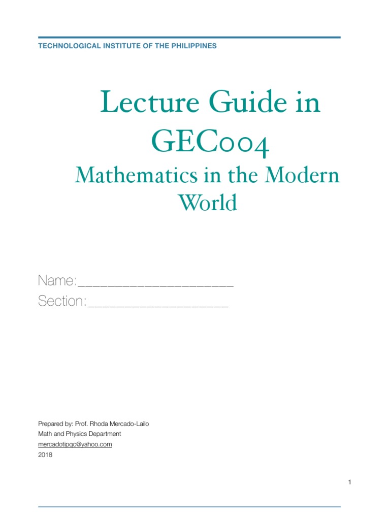 Mathematics in the Modern World: Patterns, Applications, and Problem ...