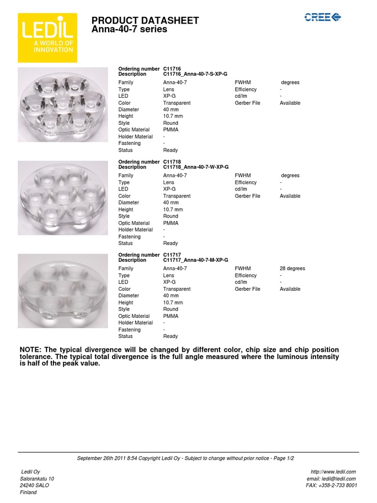 Technical Data Sheet 1375276 | PDF | Light Emitting Diode ...