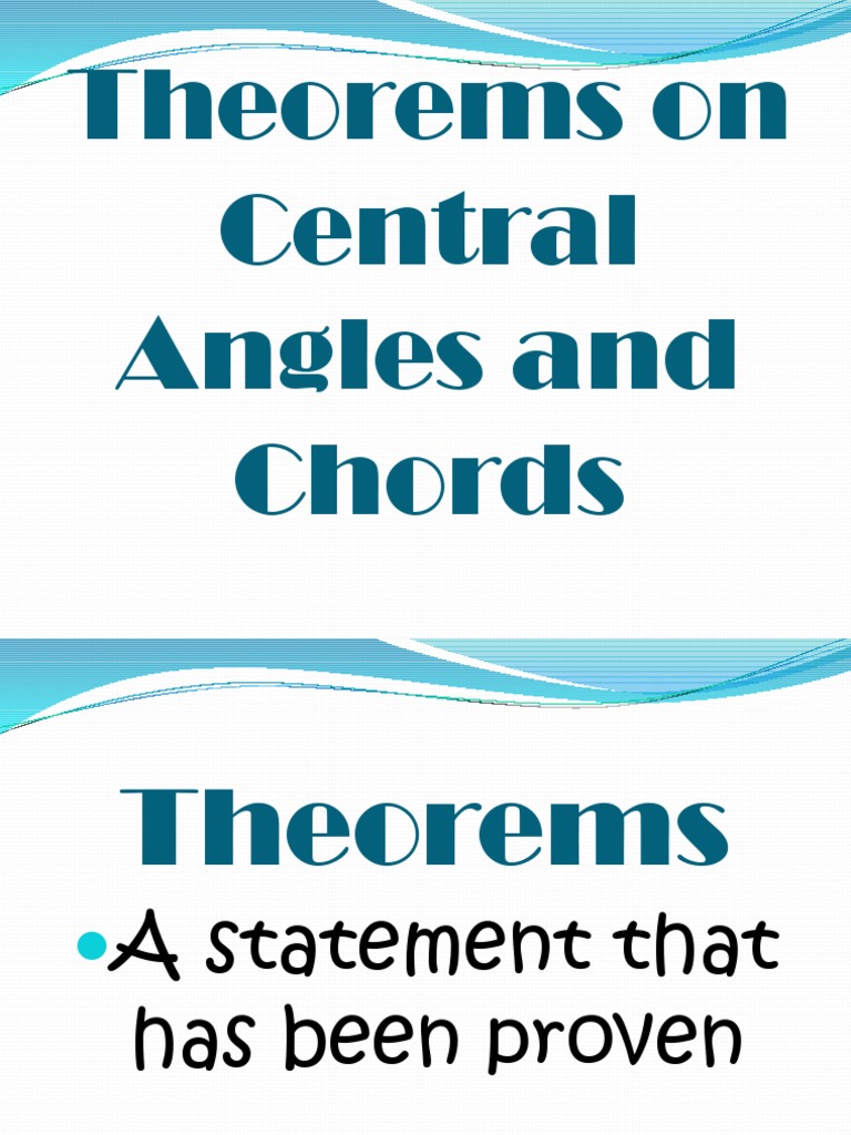 Central Angles and Chords Theorems | PDF | Science & Mathematics