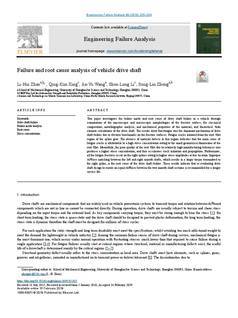 Failure and Root Cause Analysis of Vehicle Drive Shaft | PDF | Fracture ...