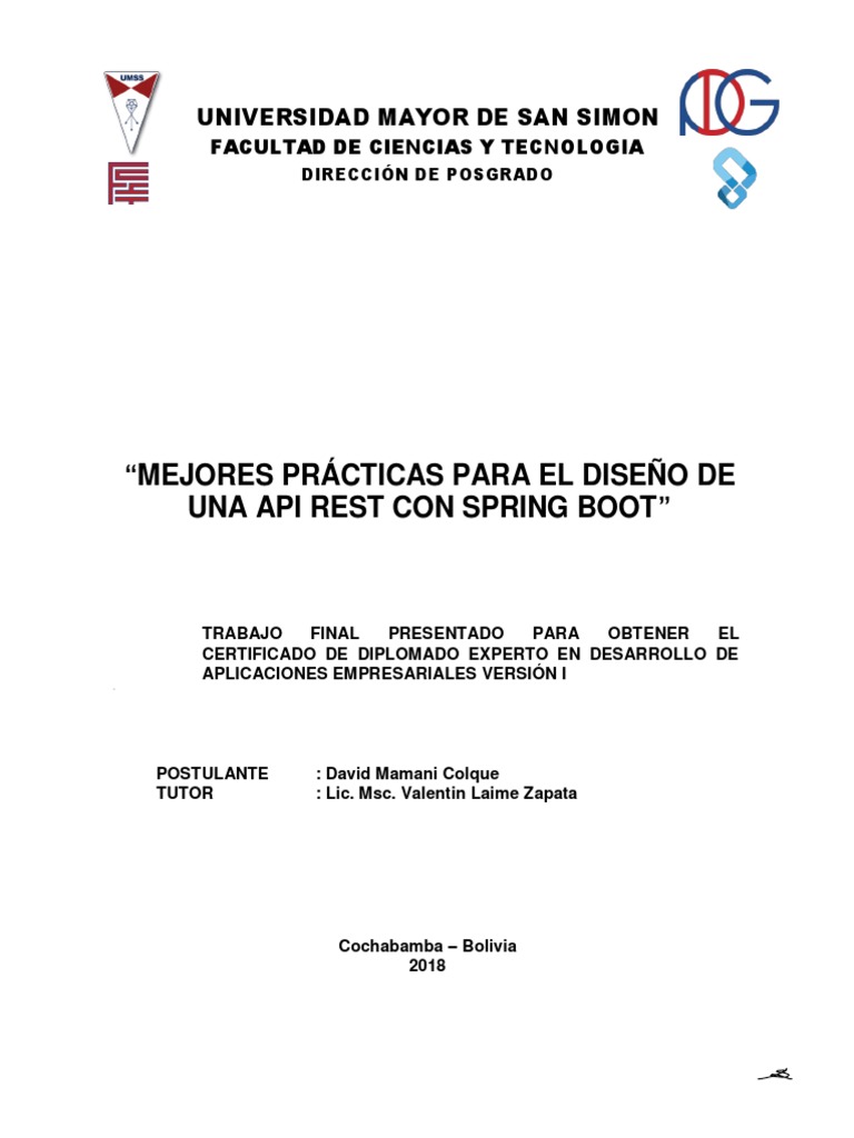 Mejores Prácticas para El Diseño de Una API Rest Con Spring Boot | PDF ...