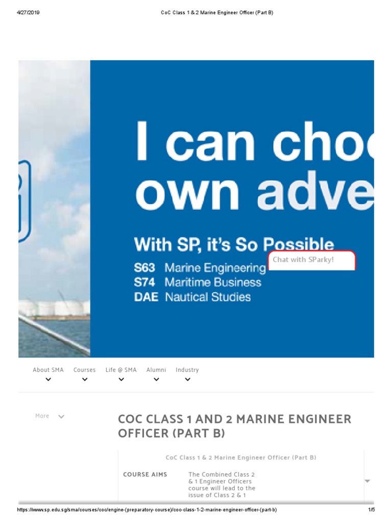 Coc Class 1 and 2 Marine Engineer Officer (Part B) : Chat With Sparky ...