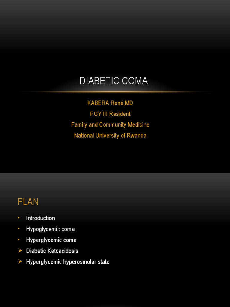 Diabetic Coma Management Guidelines | PDF | Hypoglycemia | Hyperglycemia
