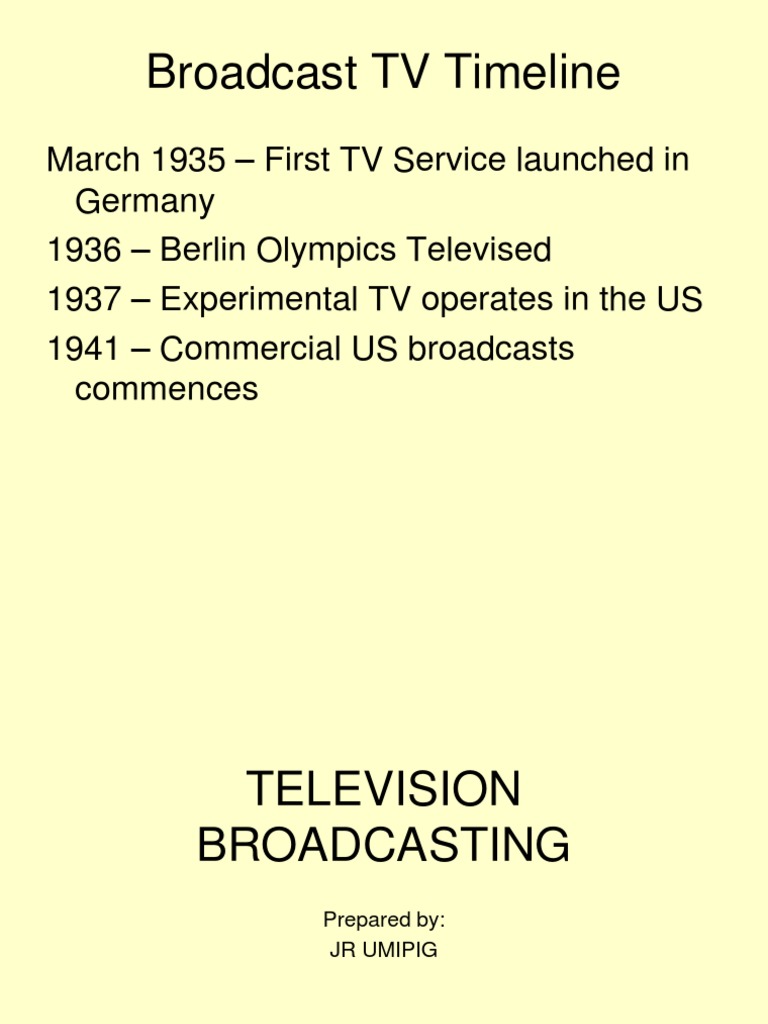Broadcast TV Timeline | PDF | Video | Television