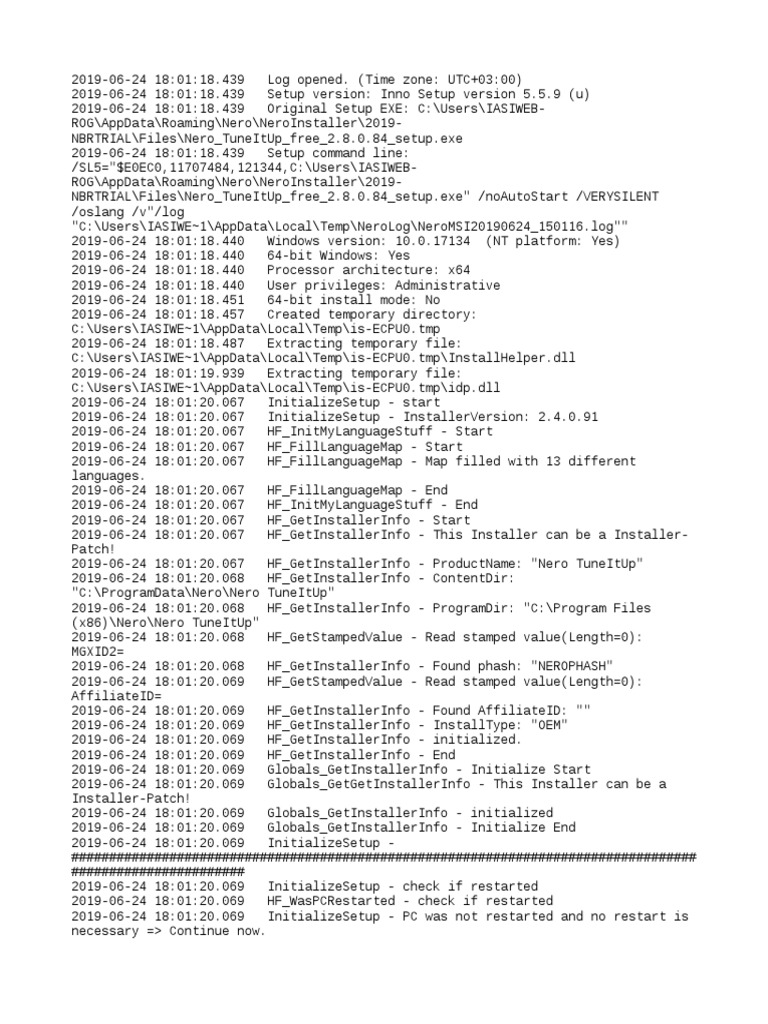 Setup Log 2019-06-24 #001 | Filename | Microsoft Windows