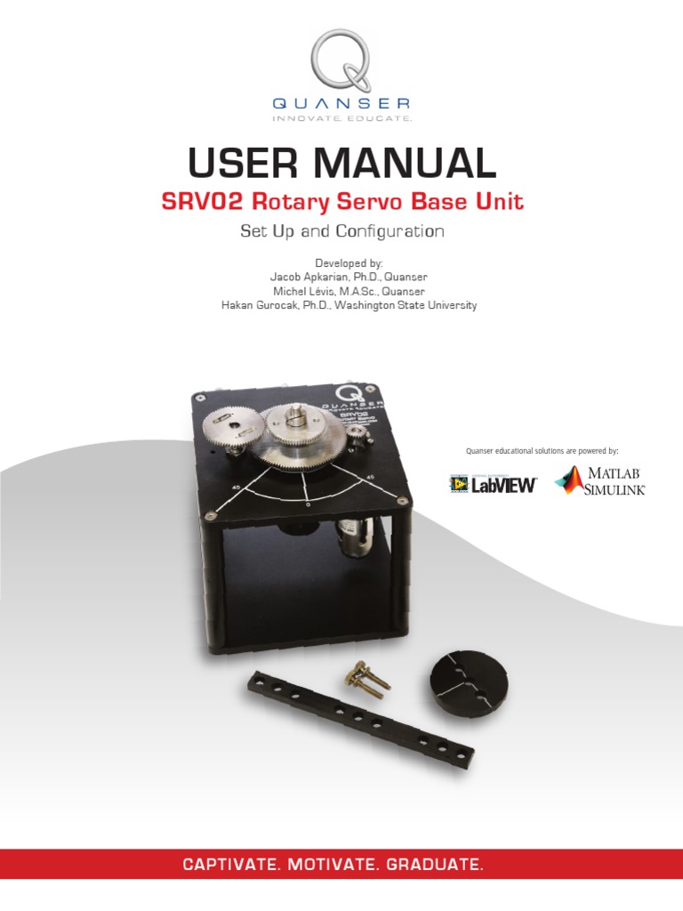 User Manual: SRV02 Rotary Servo Base Unit | PDF | Amplifier | Electric Motor