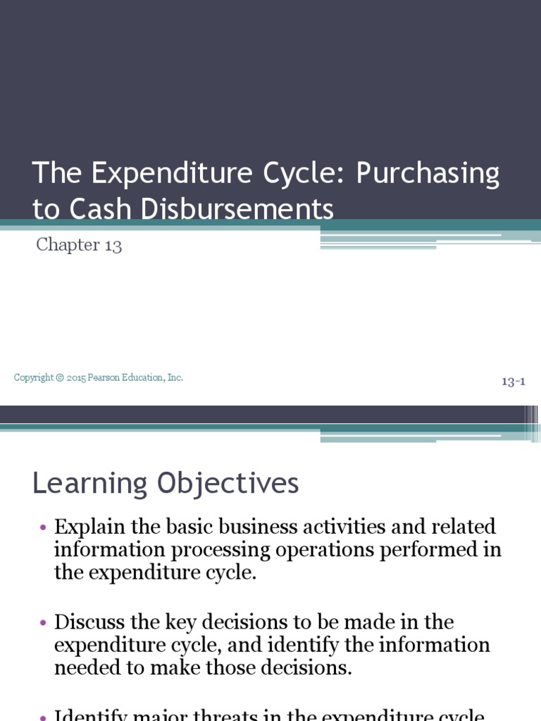 The Expenditure Cycle: Purchasing To Cash Disbursements | PDF ...