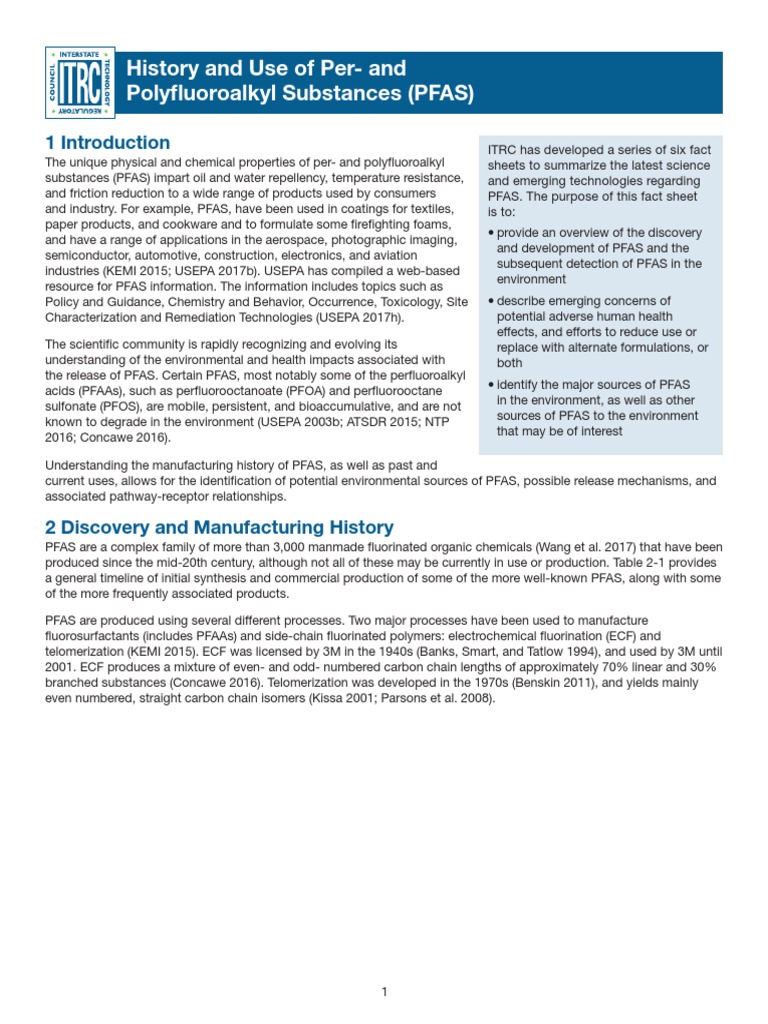 Pfas Fact Sheet History and Use 11-13-17 | PDF | Sewage Treatment ...
