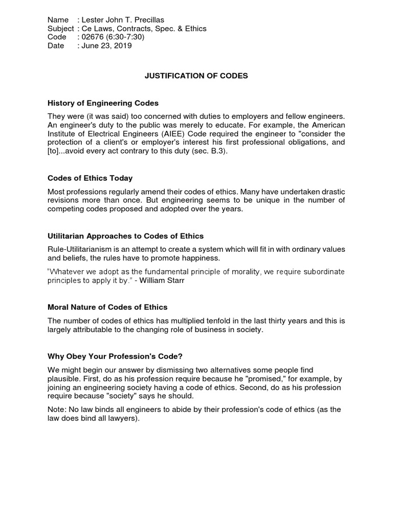 N Spe Code of Ethics For Engineers | PDF