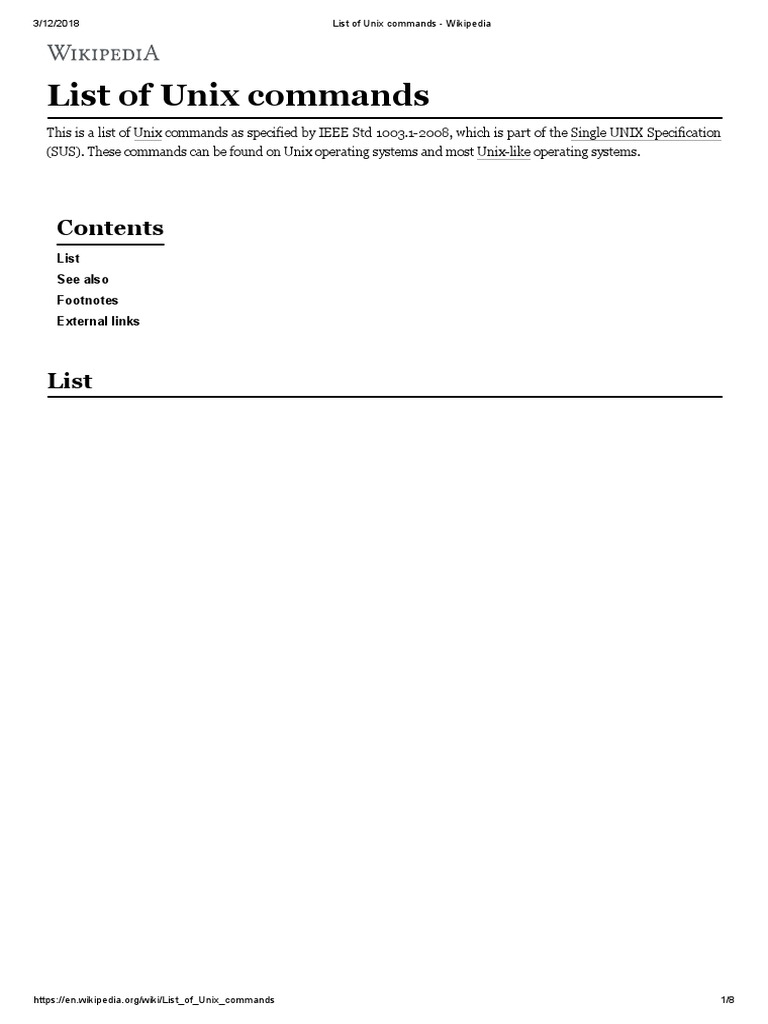 List of Unix Commands | PDF | Unix | File System