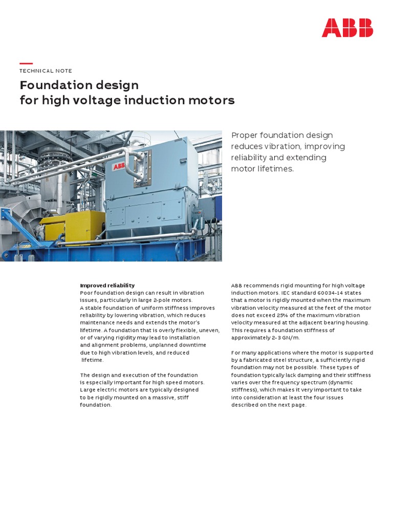 Technical Note - Foundation Design For High Voltage Induction Motors ...
