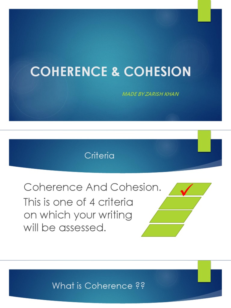 Coherence and Cohesion | PDF | Essays | Argument
