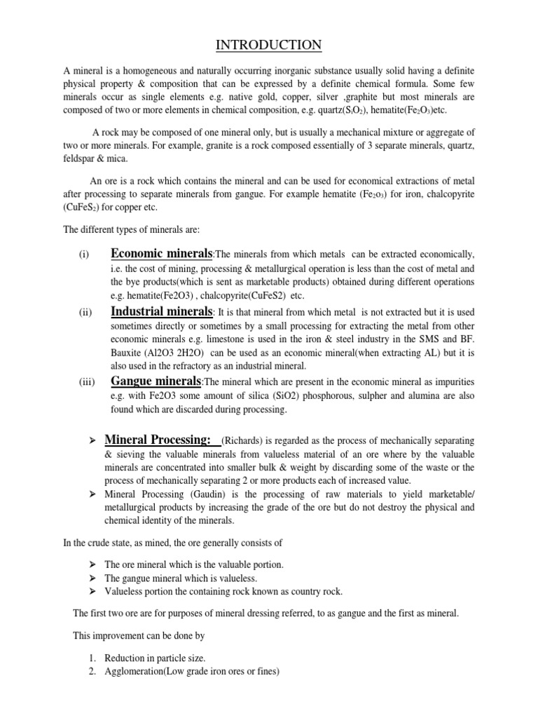 Mineral Processing Technology Pdf Mill Grinding Minerals