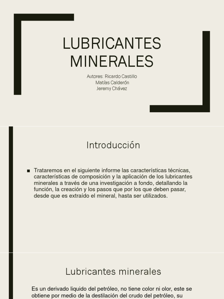 Lubricantes Minerales | PDF | Lubricante | Petróleo