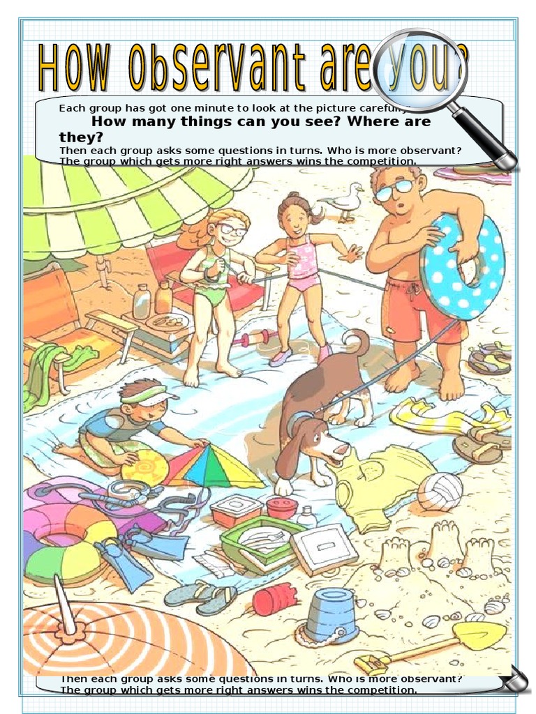 Observant Picture Challenge Activity | PDF | Game Shows | Television Series