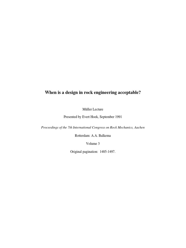 Design in Rock Engineering PDF | PDF | Strength Of Materials | Fault ...