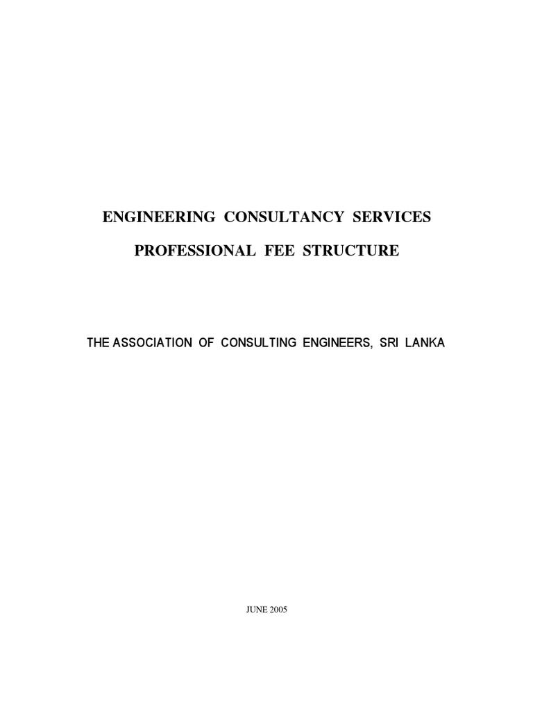 Engineering Consultancy Services Professional Fee Structure | PDF ...