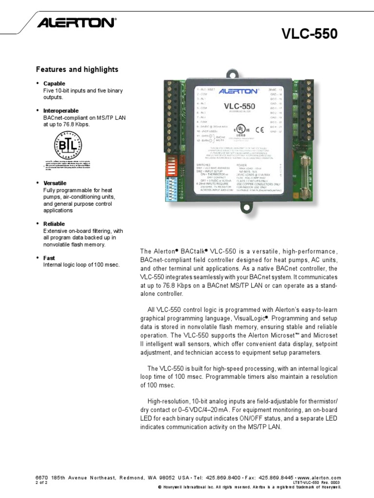 Alerton LTBT VLC 550 | PDF | Digital Technology | Computer Engineering