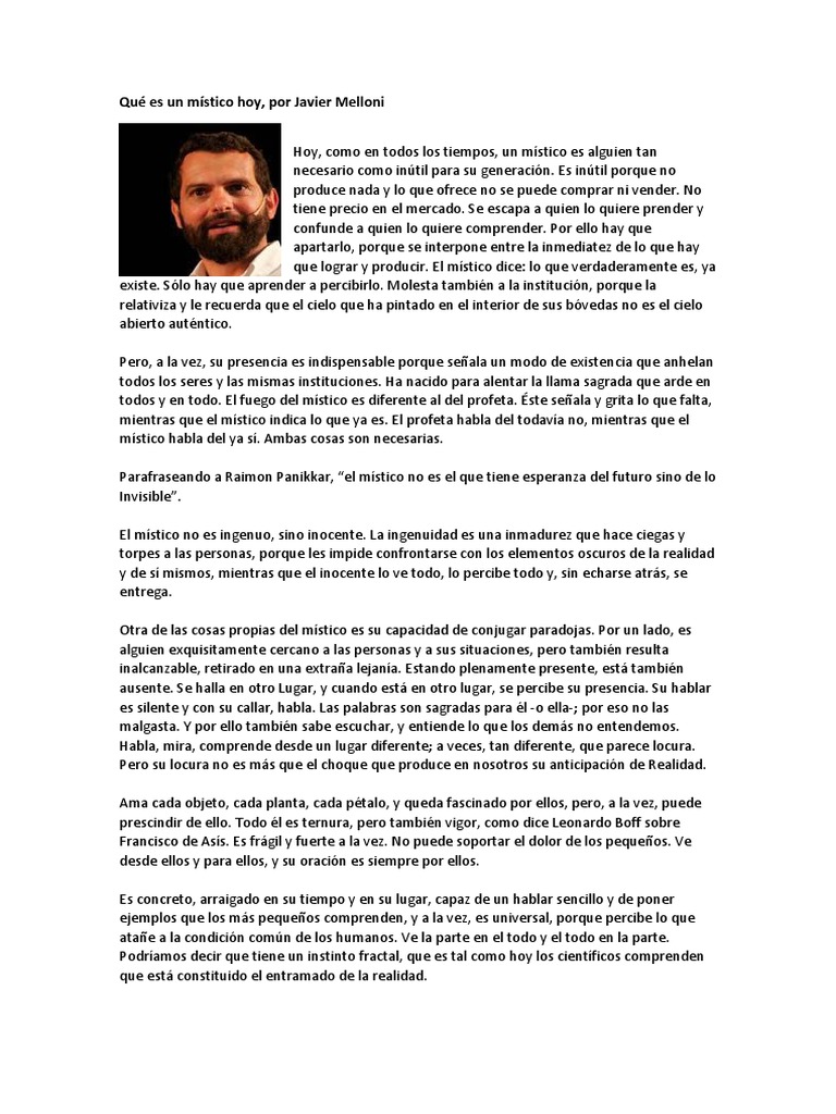 Qué Es Un Místico Hoy - Javier Melloni | Descargar gratis PDF ...