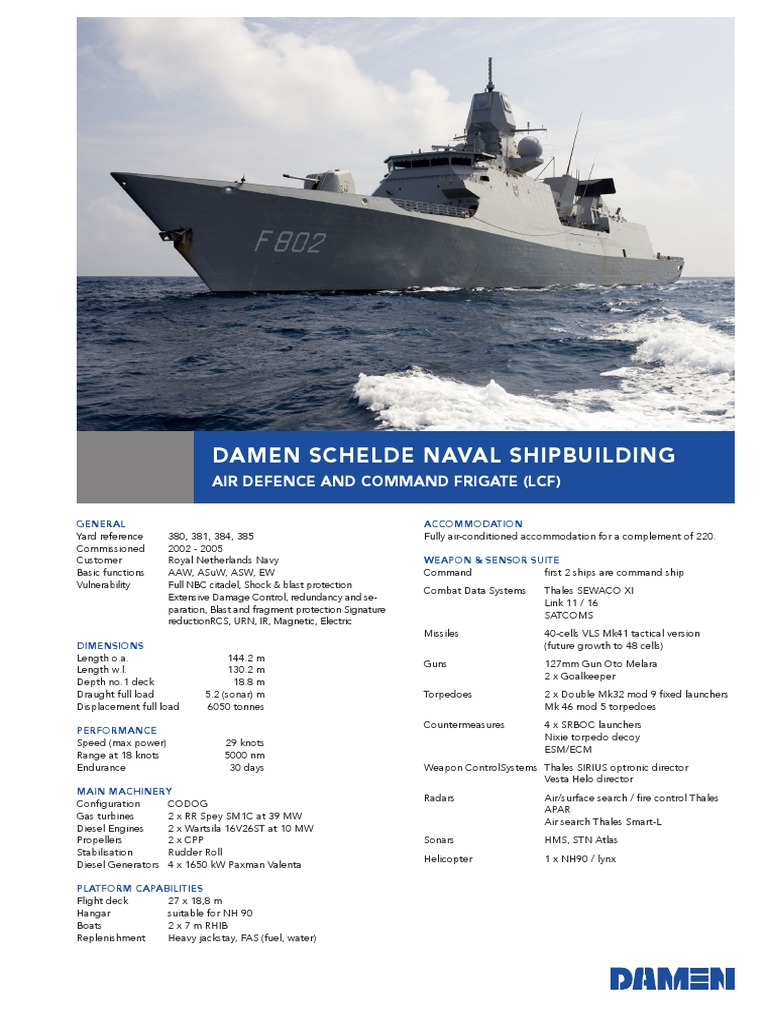 Damen Schelde Naval Shipbuilding: Air Defence and Command Frigate (LCF ...