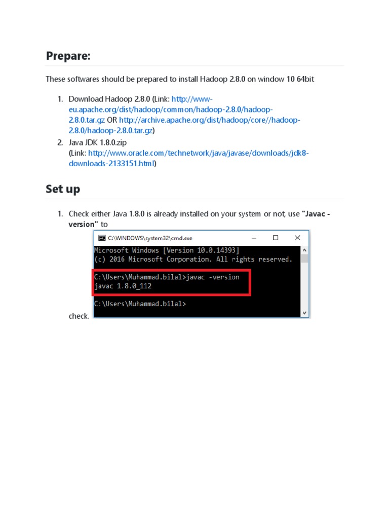 Step by Step Hadoop 2.8 Installation | PDF | Zip (File Format) | Apache Hadoop
